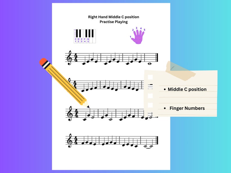 Piano Exercises for Beginners, Piano Note Reading Practice, Sight ...