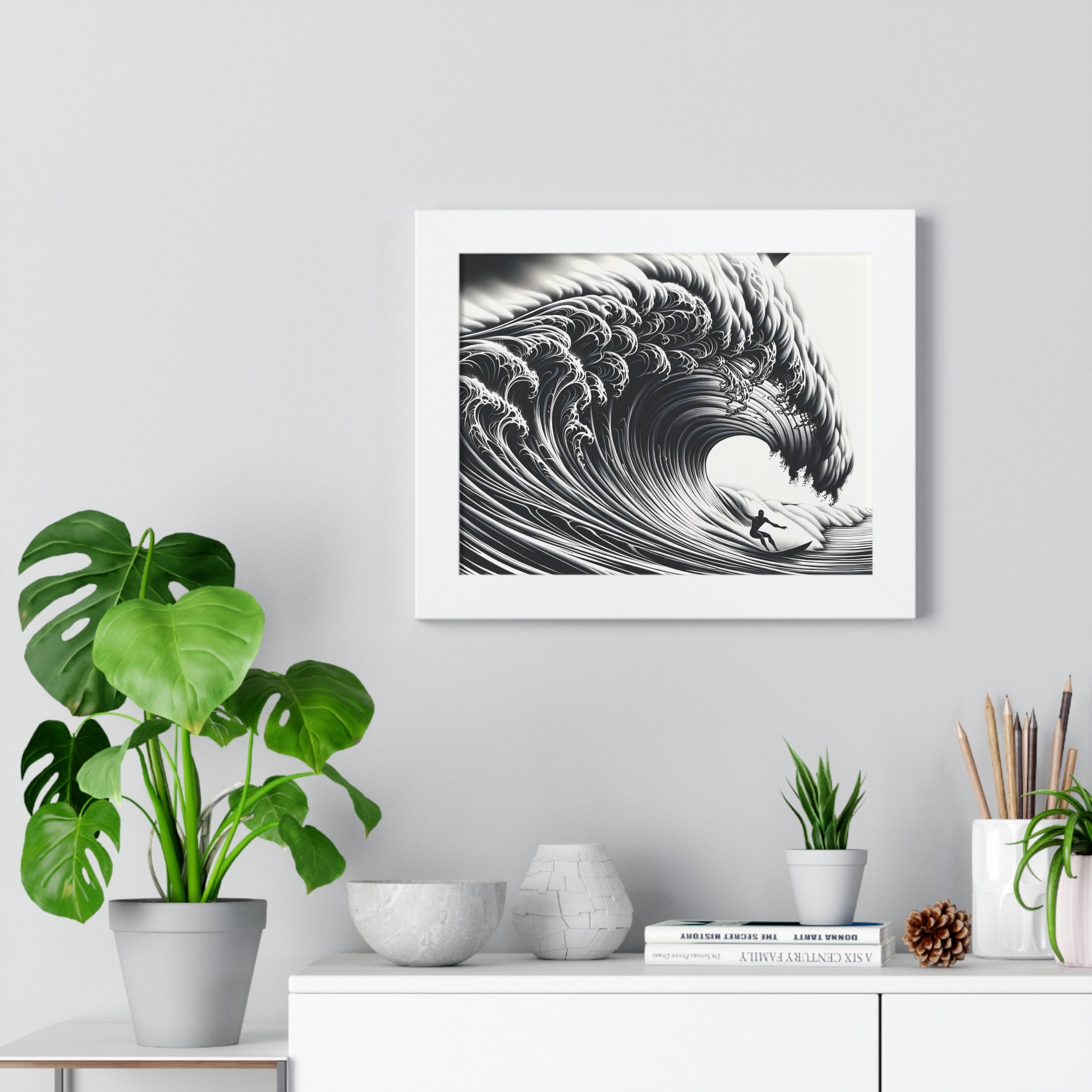 Big Wave Surfing Poster: Adrenaline Rush Perfect Horizontal Wall Art ...