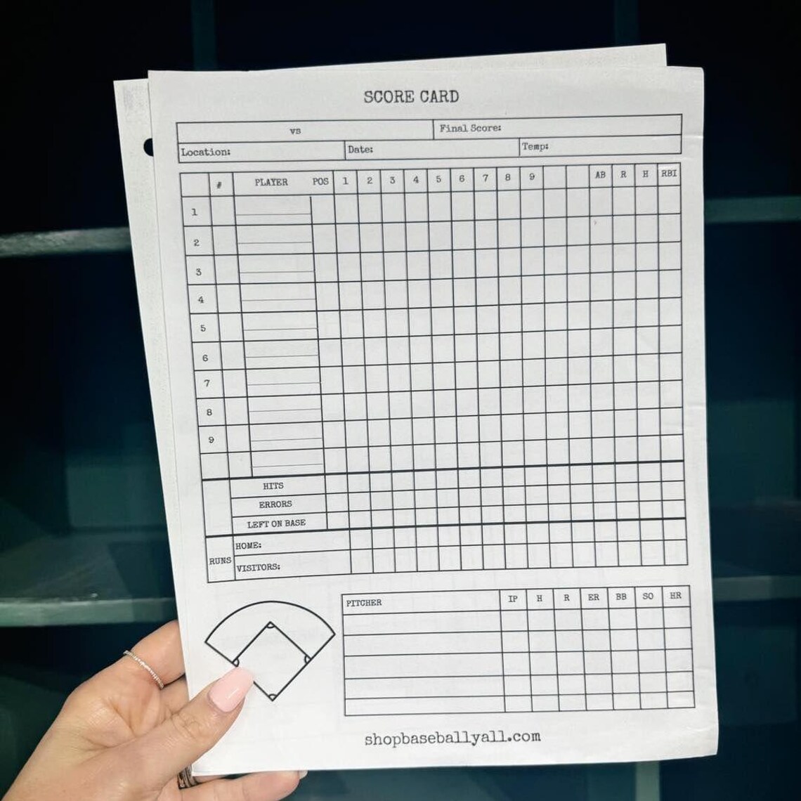 Baseball Scorecard- Score Sheet Printable, Softball Scoresheet, Digital ...