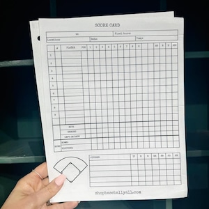 Baseball Scorecard- Score Sheet Printable, Softball Scoresheet, Digital ...