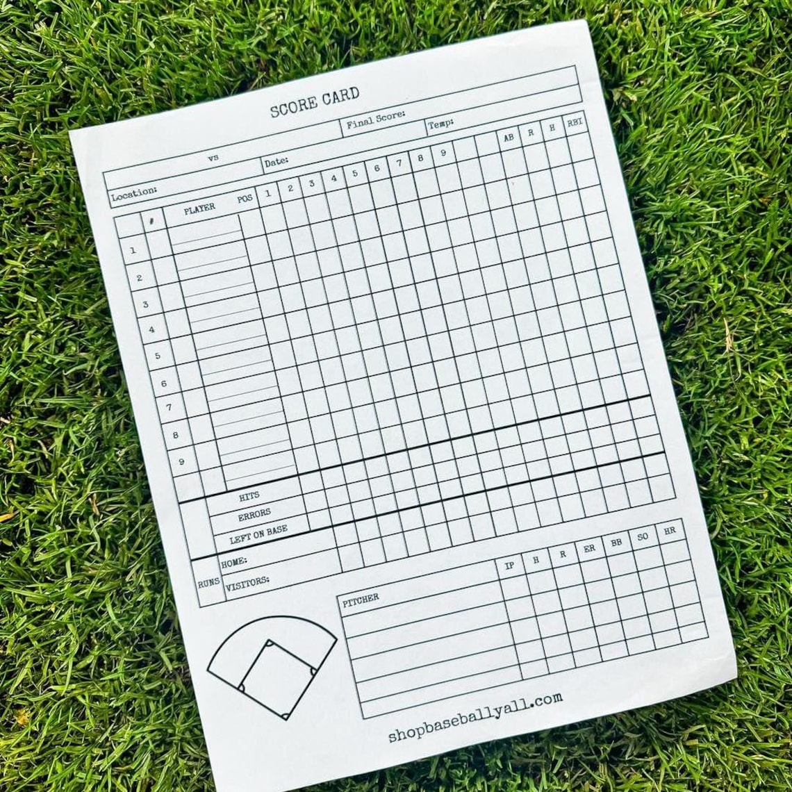 Baseball Scorecard- Score Sheet Printable, Softball Scoresheet, Digital ...