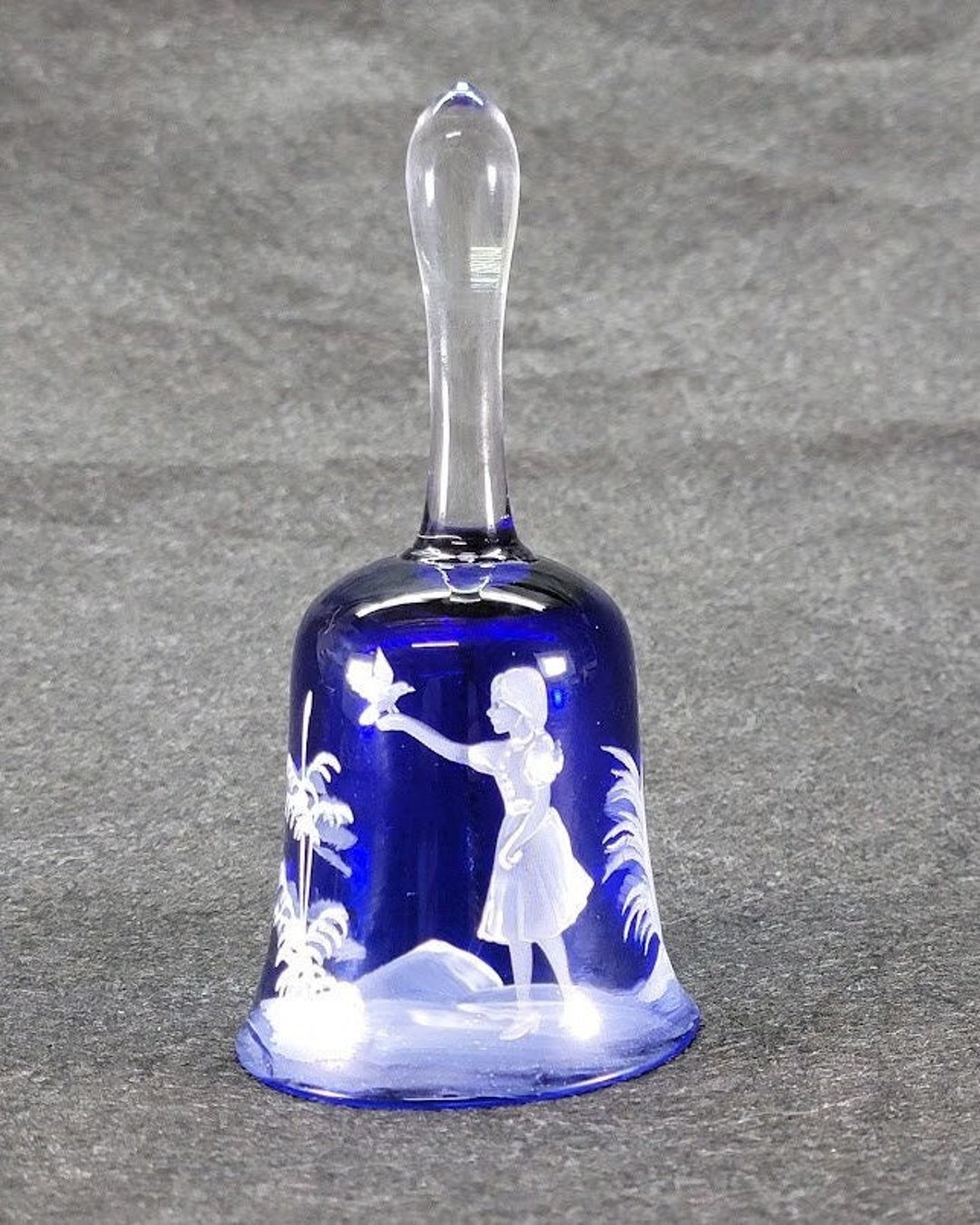 Vintage Fenton Glass Mary Gregory Hand Painted Dinner Bell - Etsy