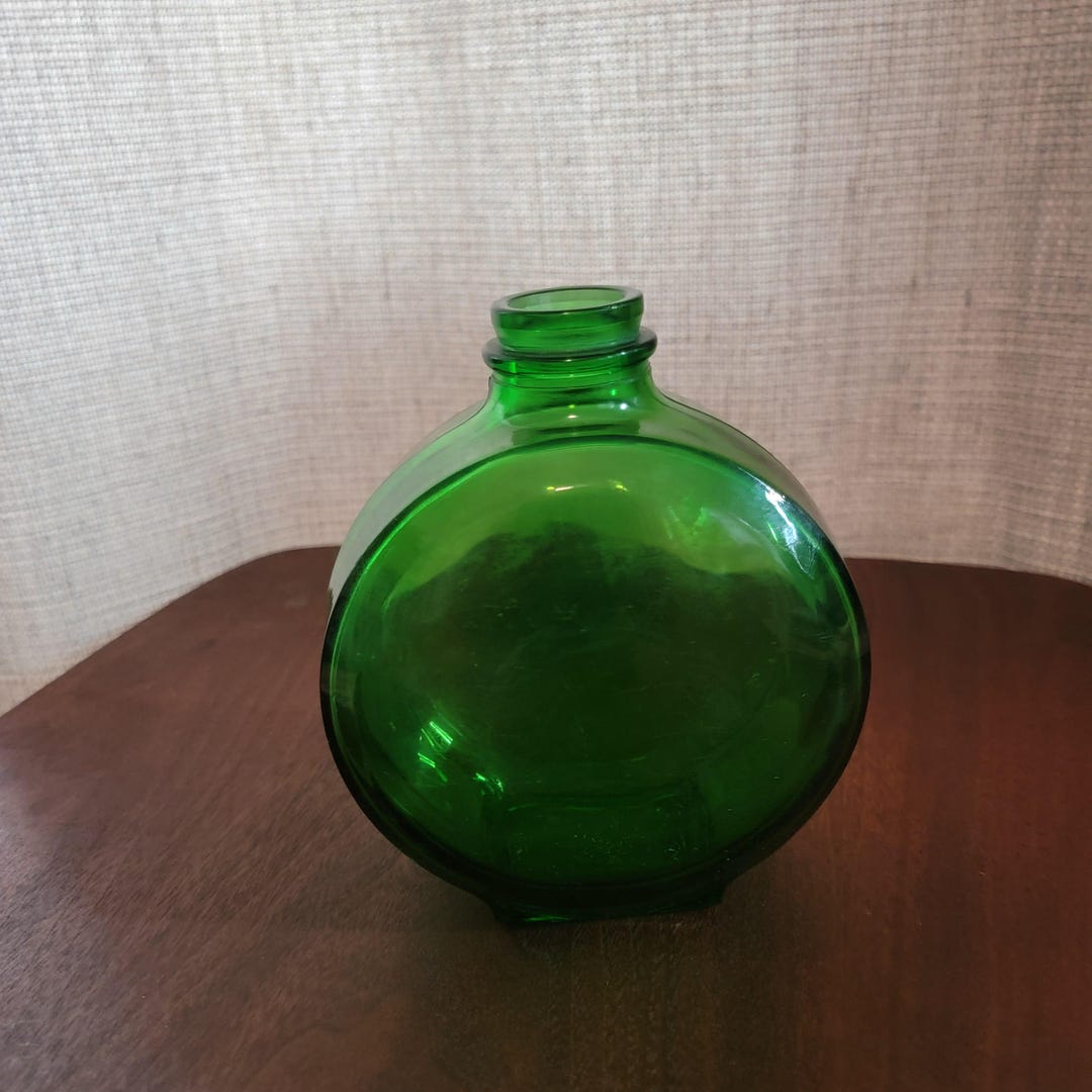 1930's Sunsweet Prune Juice Bottle, Emerald Green Bottle Table Decor ...
