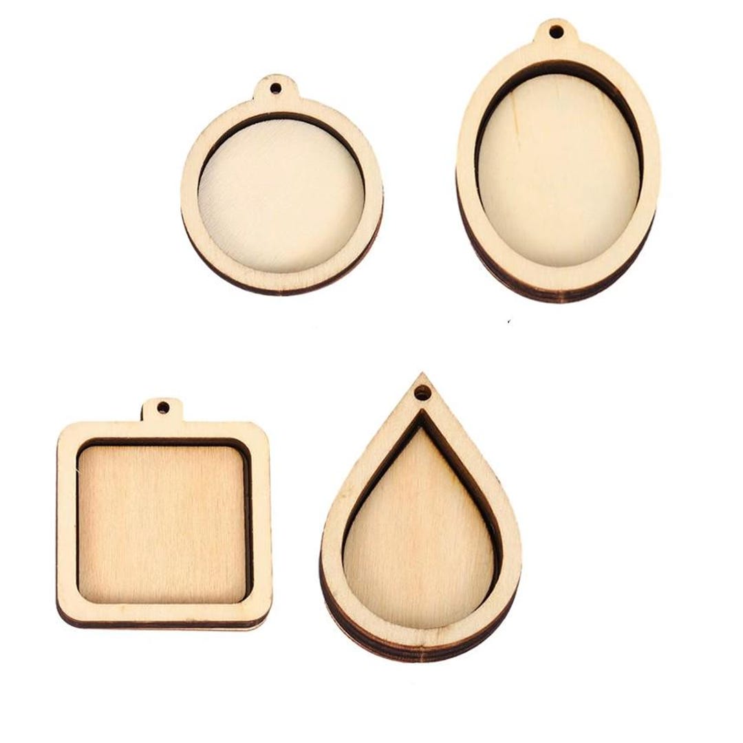 Mini Wooden Embroidery Hoops, 10pcs, Wood, Round/square/water Drops ...