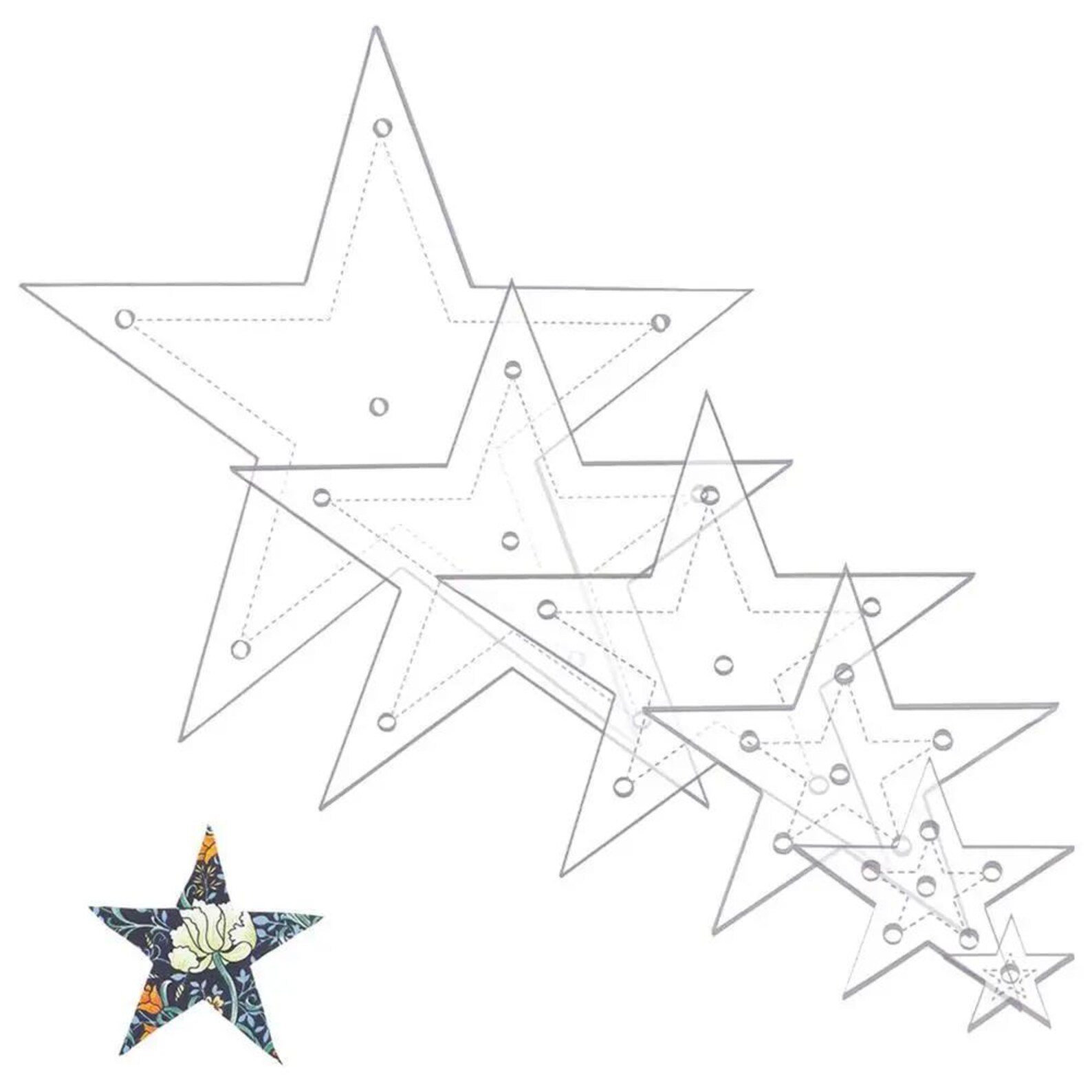 Star Quilt Templates, 6pcs Acrylic, Different Sizes, Embroidery ...