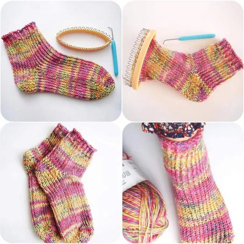 Sock Weaving Knitting Loom Kit With Knit Pick and Needle, 32 Pegs ...