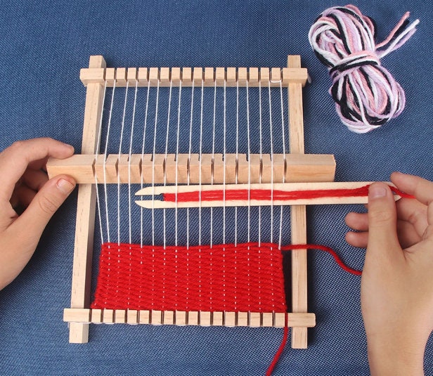 Mini Weaving Loom Machine, Pine Wood Spinning Wheel, Knitting Tool ...