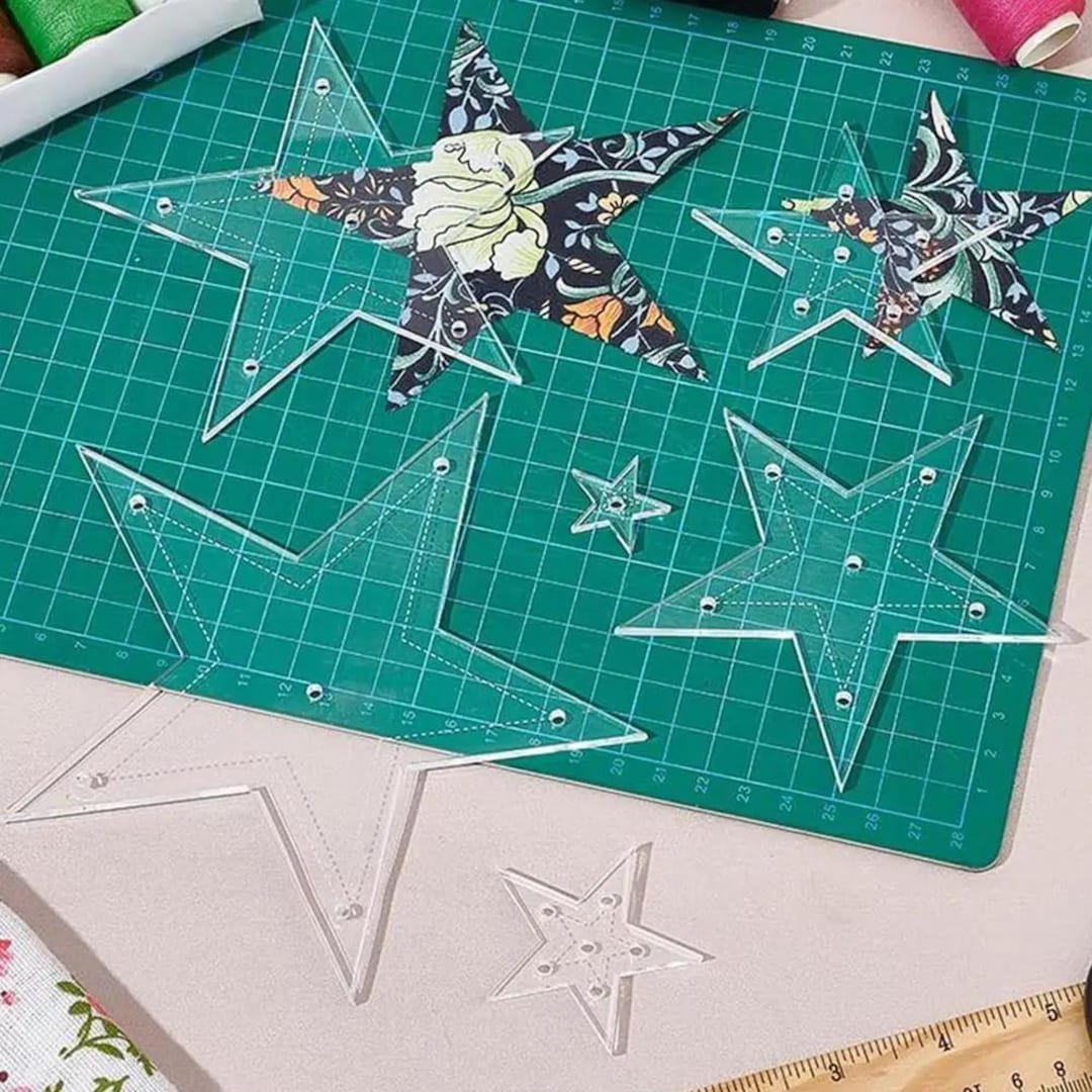 Star Quilt Templates, 6pcs Acrylic, Different Sizes, Embroidery ...