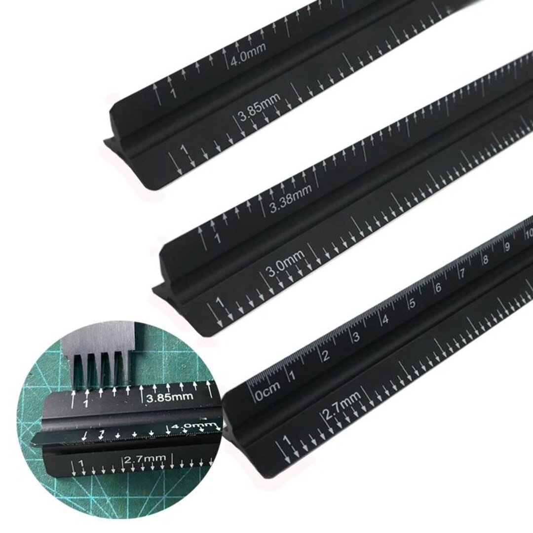 Leather Spacing Ruler, Aluminum Alloy, Triangular, Multi-functional ...