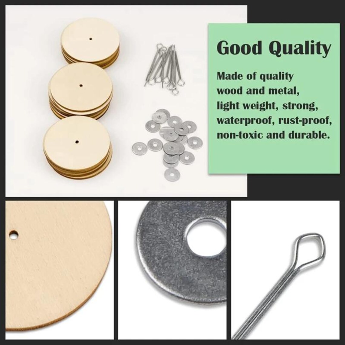 Doll Joint Connectors, 10 Sets, Wooden Fiberboard Disks, Cotter Pin ...