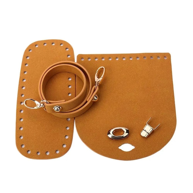 3pcs Crochet Bag Base Strap Set, Faux Leather, Various Color Option ...