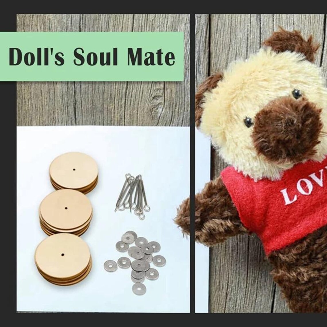 Doll Joint Connectors, 10 Sets, Wooden Fiberboard Disks, Cotter Pin ...