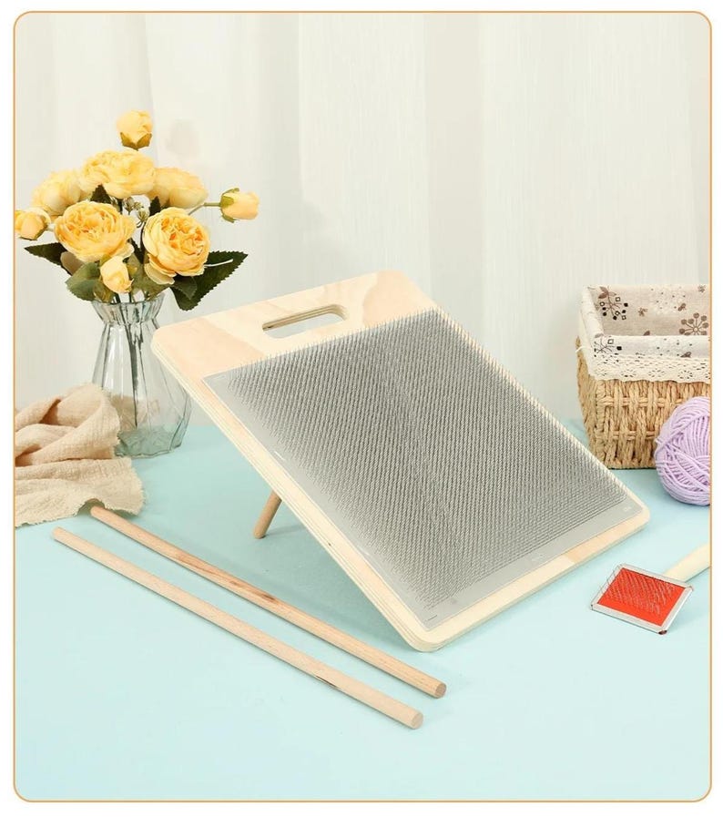 Wool Blending Board, 4pcs, Carding Brush Set W/ 2 Wooden Sticks ...