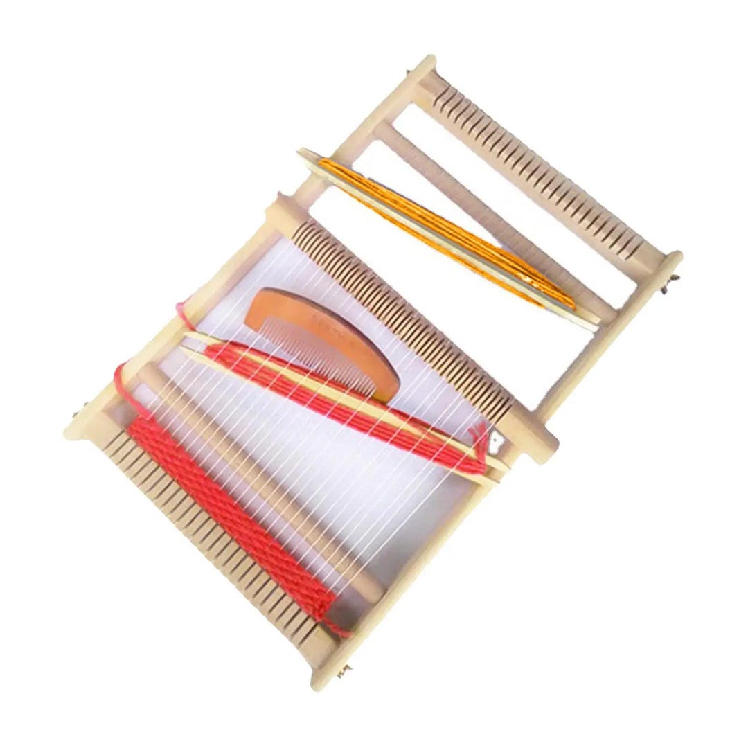 Weaving Loom, Wooden Frame, Knitting Machine Kit, Kids Educational Toys ...