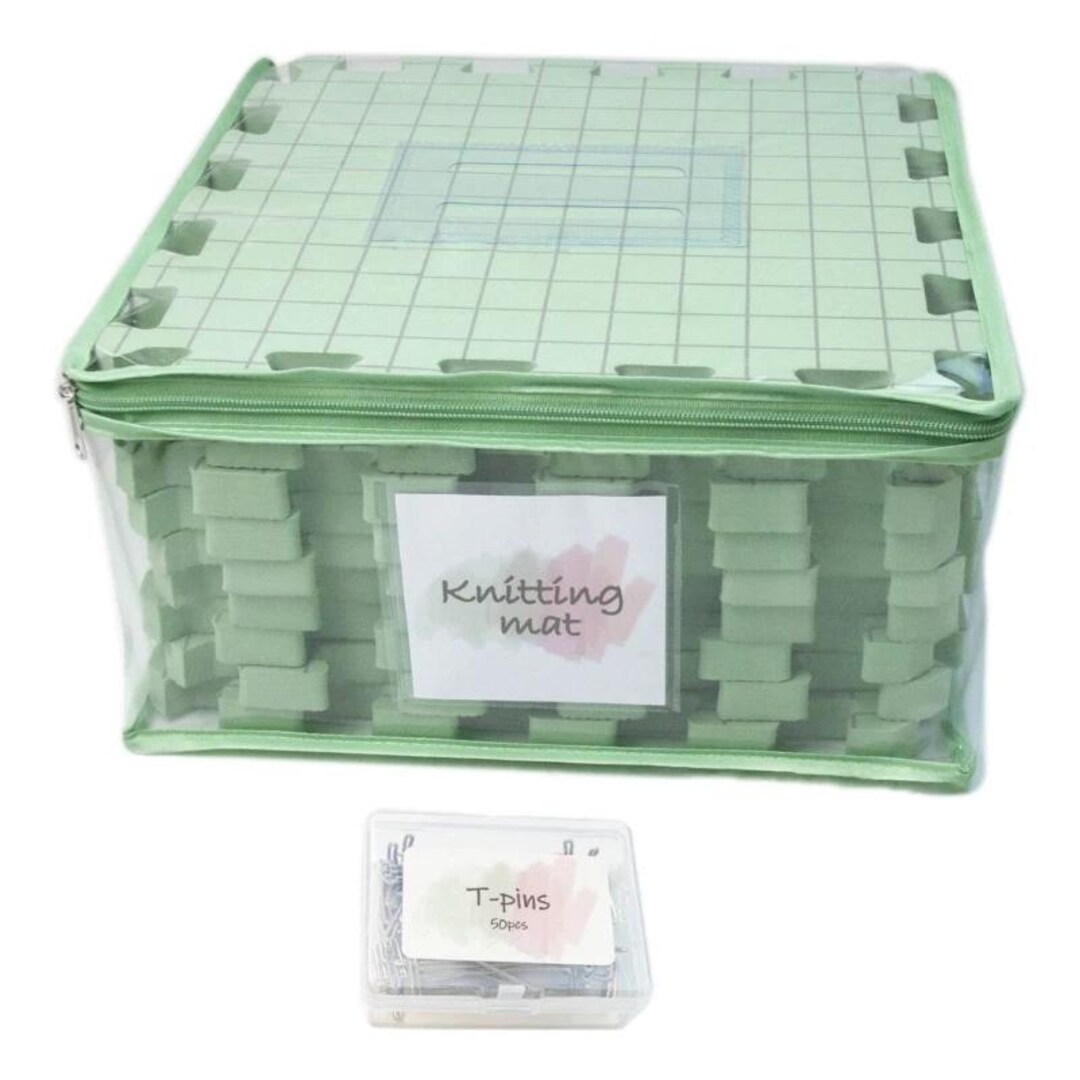 9-piece Knitting Mat Set, Rubber, W/ 50pcs T-pins, Crochet Blocking ...