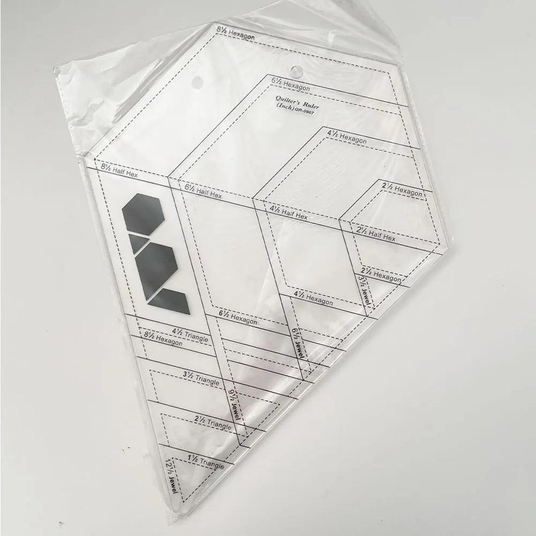 Diamond Quilting Ruler, Transparent Acrylic, Hexagon Patchwork Craft ...