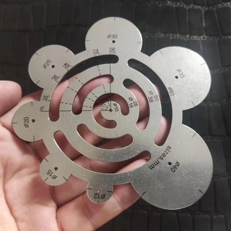 Corner Cutting Ruler, Metal, DIY Round Leather Cutting Tool ...