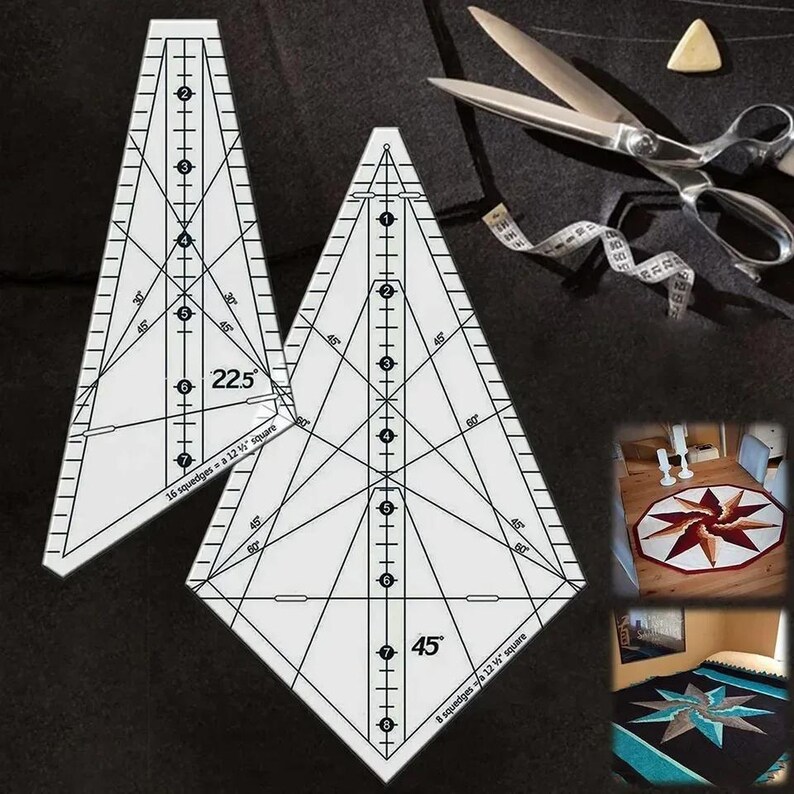 Quilting Ruler, Transparent Acrylic, Squedge Patchwork Template, DIY ...