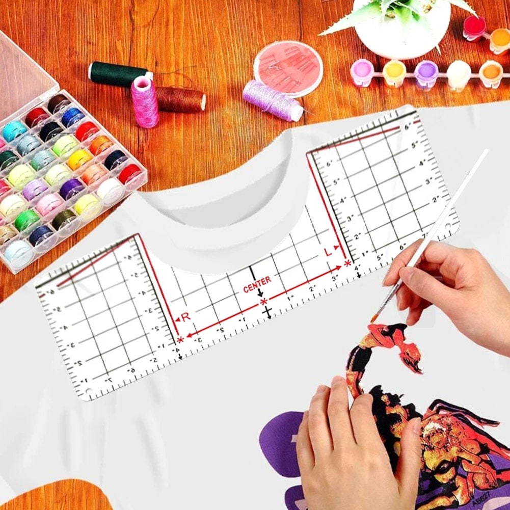 T-shirt Guide Ruler, PVC, Round Neck, Portable Placement Heat Press ...