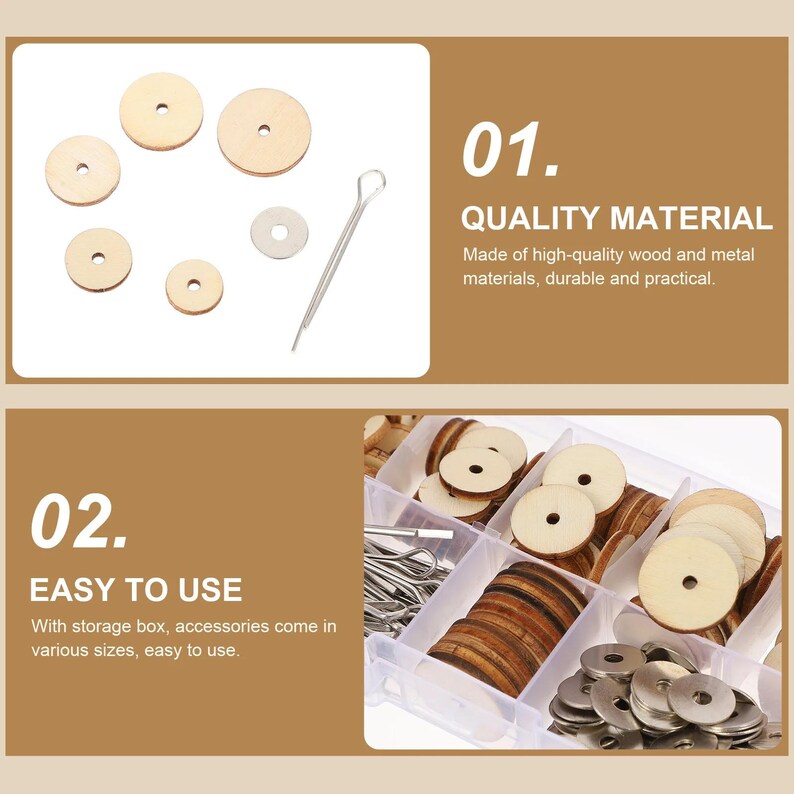 Toy Joints Connector, 1 Box Wooden Dolls Animal Cotter Pin for ...