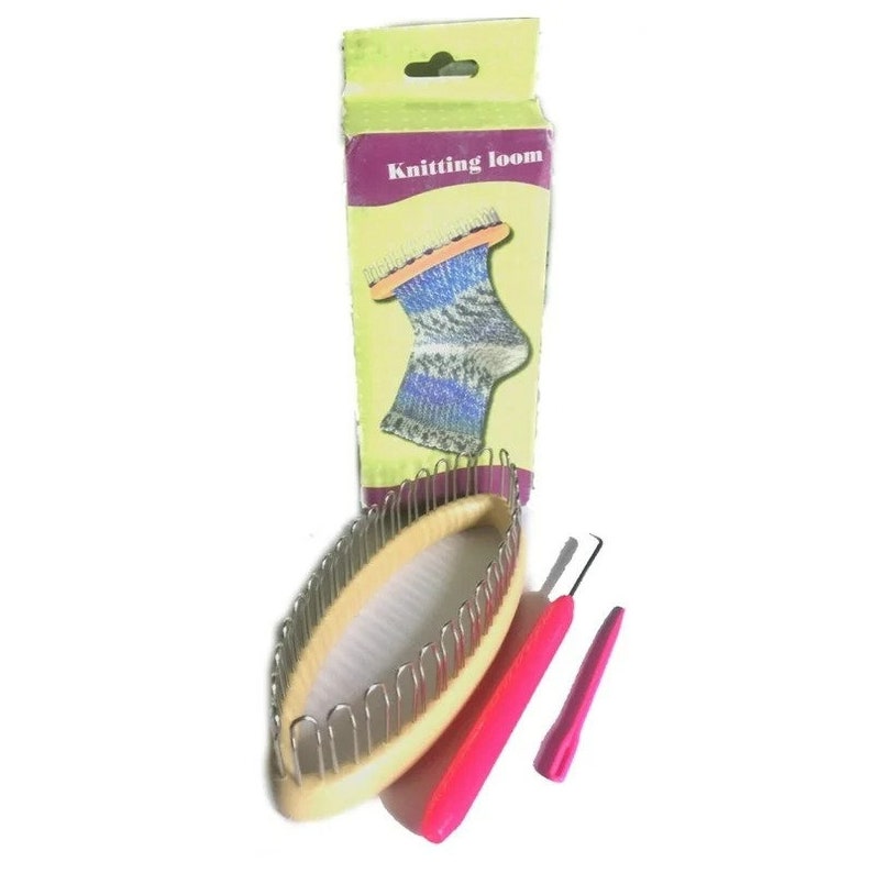 Sock Weaving Knitting Loom Kit With Knit Pick and Needle, 32 Pegs ...