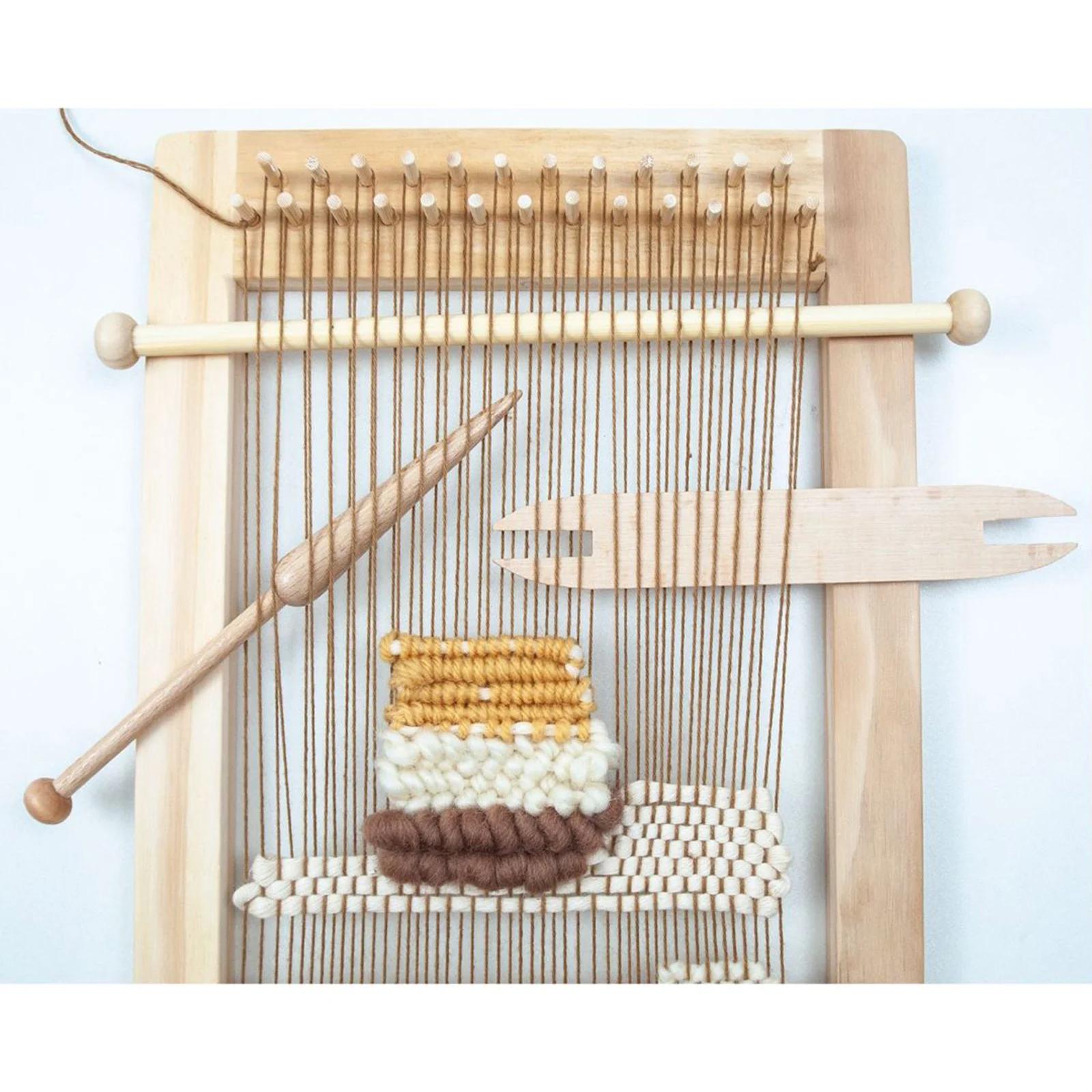 9pcs Weaving Loom Tools Set, Wooden Shuttle, Crochet Needle, Tapestry ...