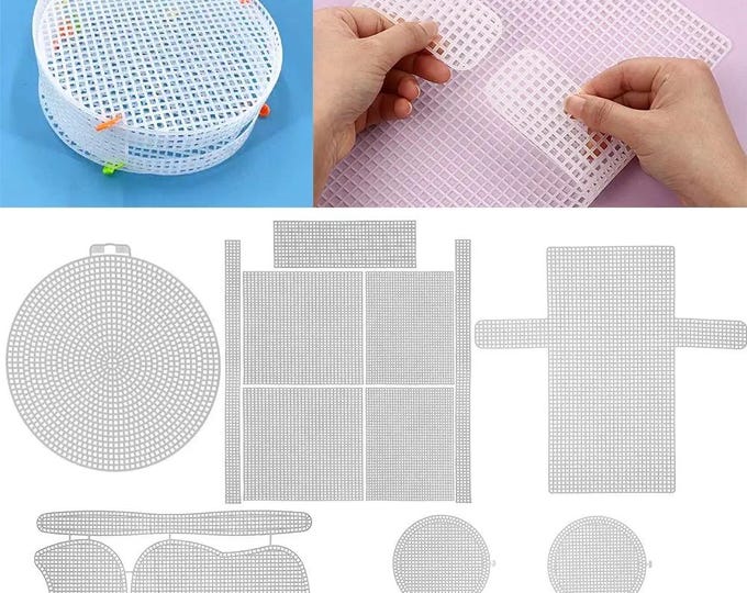 Plastic Mesh Cloth, Canvas Sheet, White Latch Hook Craft Grid, Bag ...