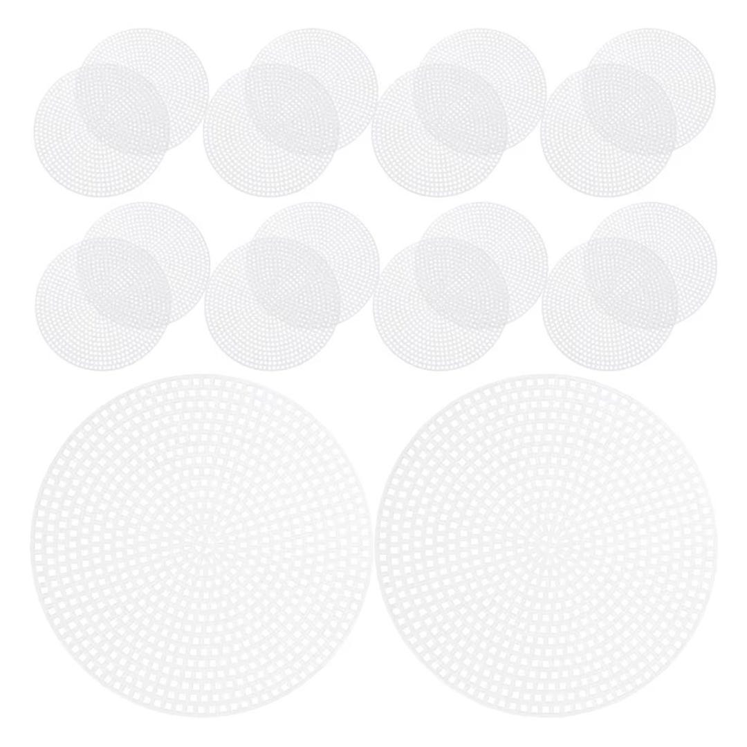 20pcs Canvas Sheets, Round Plastic Mesh, Cross Stitch Grid Boards ...