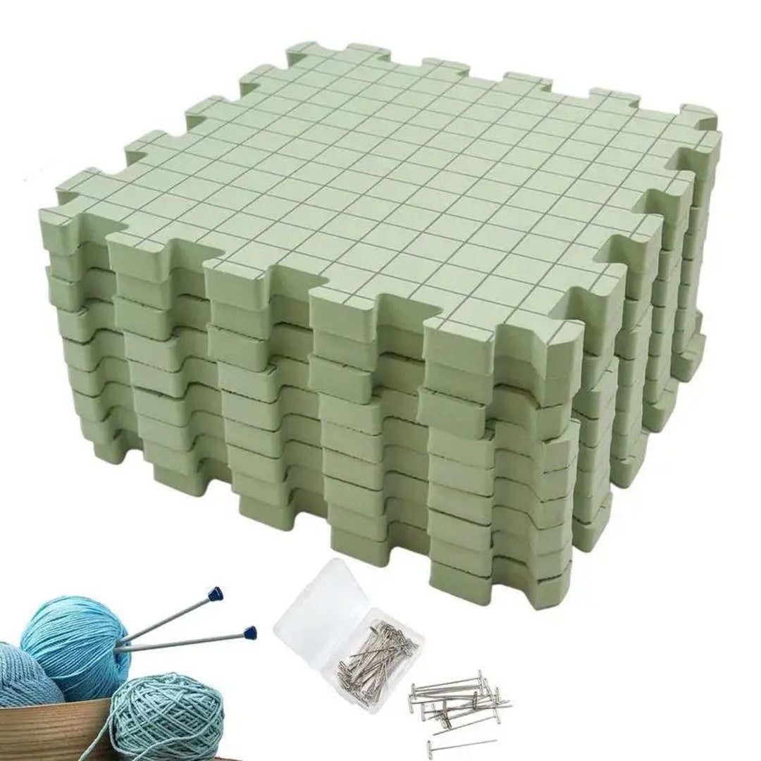 Foam Blocking Mats, 54/59pcs, Stainless Steel T-pins, Interlocking ...