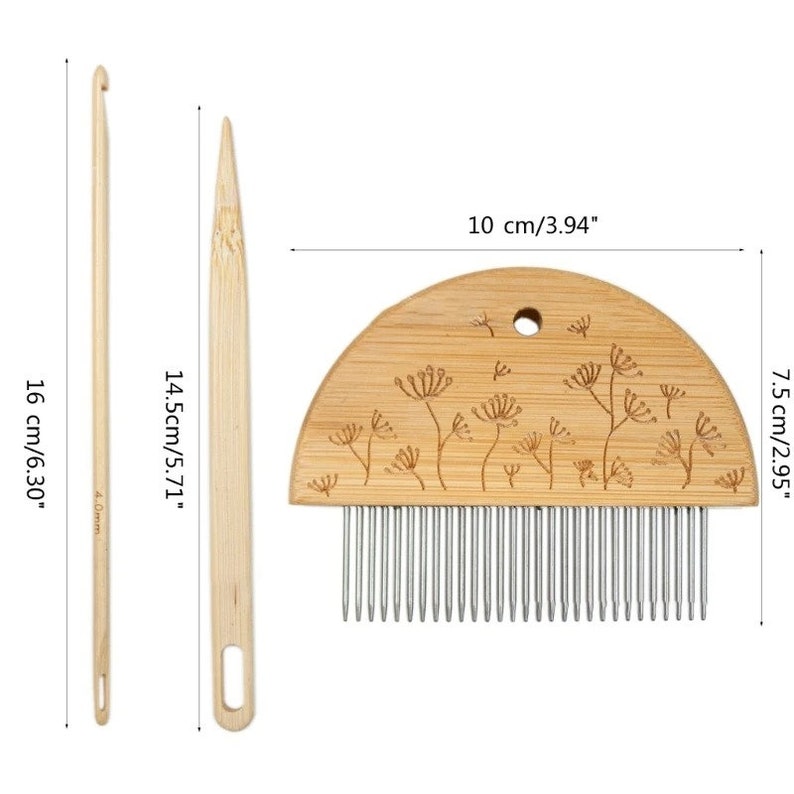 Weaving Comb Set, Hair Braiding Tools, Hand Looms Stick, Wooden ...