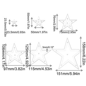 Star Quilt Templates, 6pcs Acrylic, Different Sizes, Embroidery ...