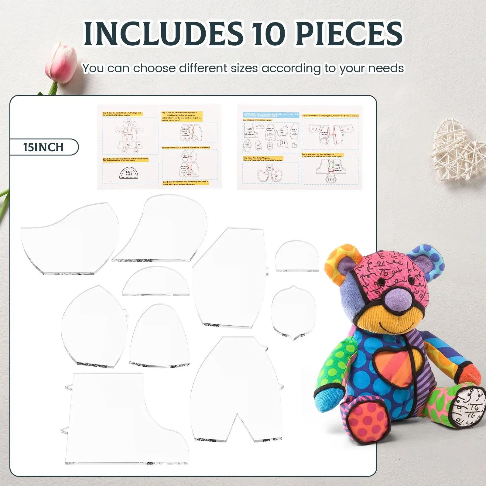 Memory Bear Template Ruler Set, Transparent Acrylic, Various Sizes ...