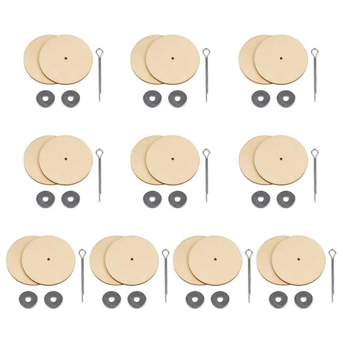 Doll Joint Connectors, 10 Sets, Wooden Fiberboard Disks, Cotter Pin ...