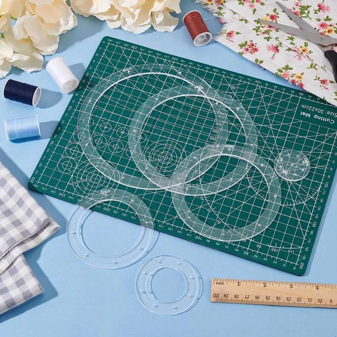 Quilting Template Set, 6pcs, Transparent Acrylic, Various Sizes, Multi ...