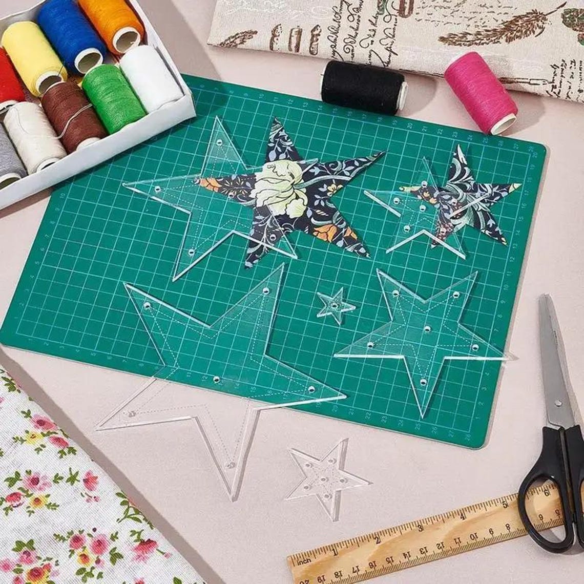 Star Quilt Templates, 6pcs Acrylic, Different Sizes, Embroidery ...