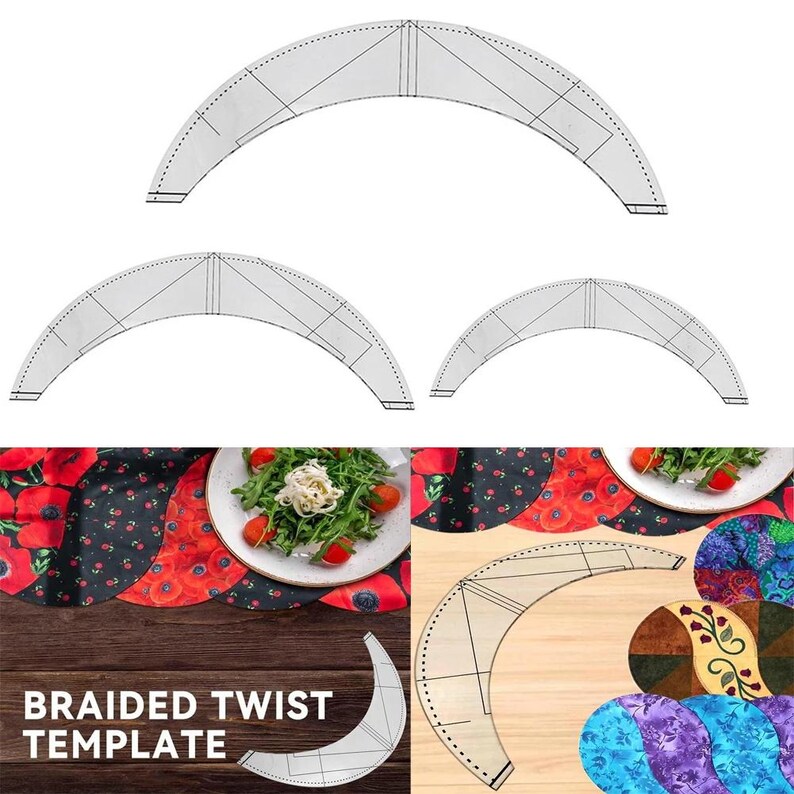 Quilting Ruler, Acrylic, Multiple Sizes, Tablecloth Braided Twist ...