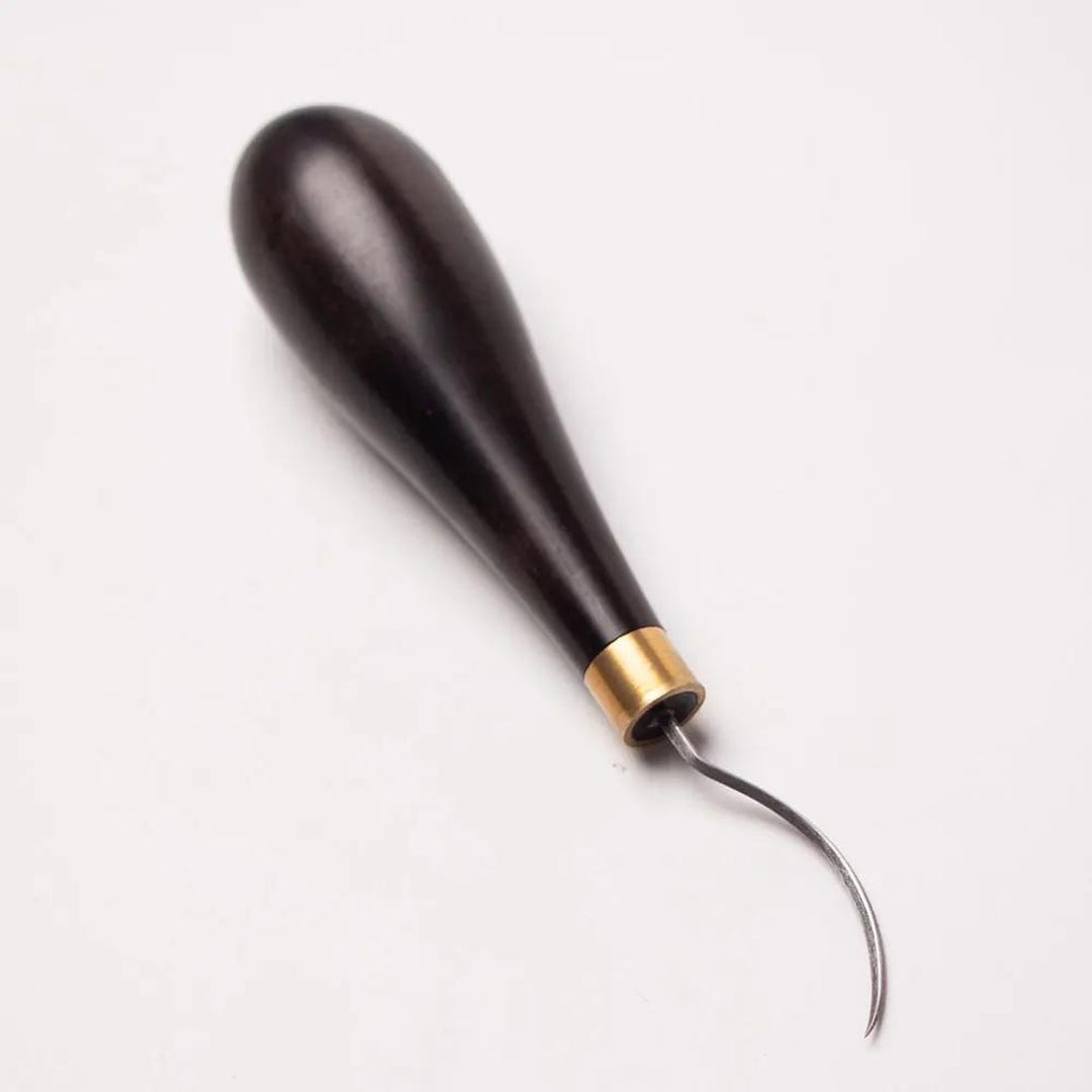Stitching Curved Awl, Hardwood Maple Handle, High Carbon Steel Wire ...