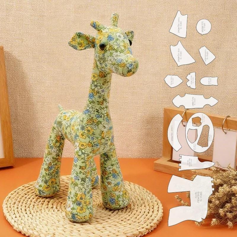 Giraffe Sewing Template, 12pcs, PET, DIY Doll Making Stencil, Fabric ...