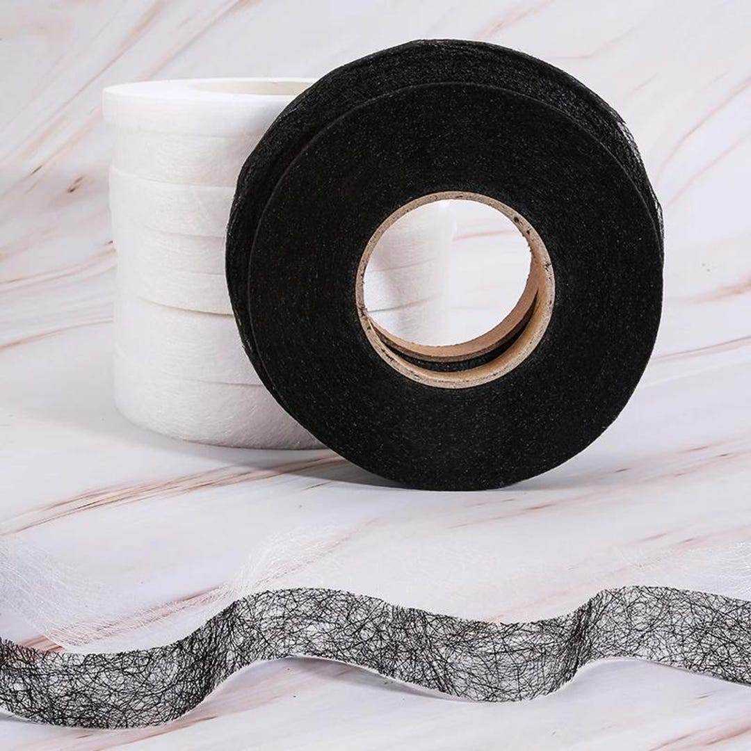 Iron-on Fabric Tape, Various Sizes, White/black, Double-sided Adhesive ...
