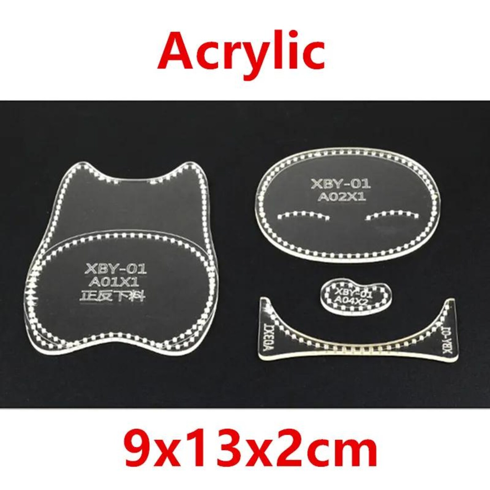 Cat Keychain Leather Templates, 4pcs, Transparent Acrylic Board ...