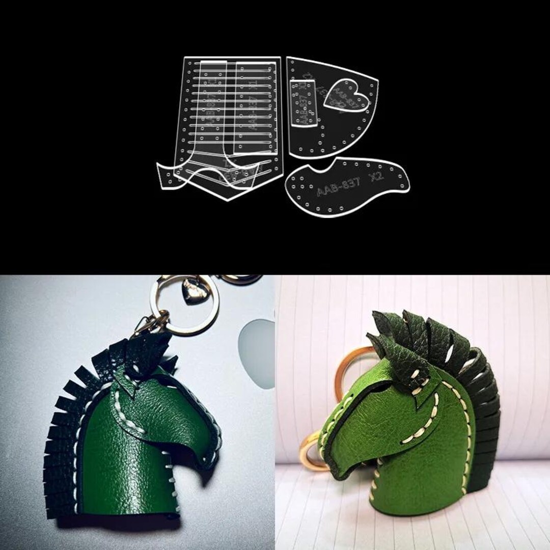 Cartoon Pony Keychain Stencil, Transparent Acrylic, Leathercraft ...