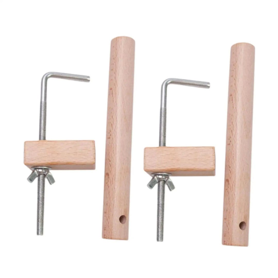 Weaving Loom Pegs Set, 2pcs, Wooden Desk Warping Clamp, Multipurpose ...