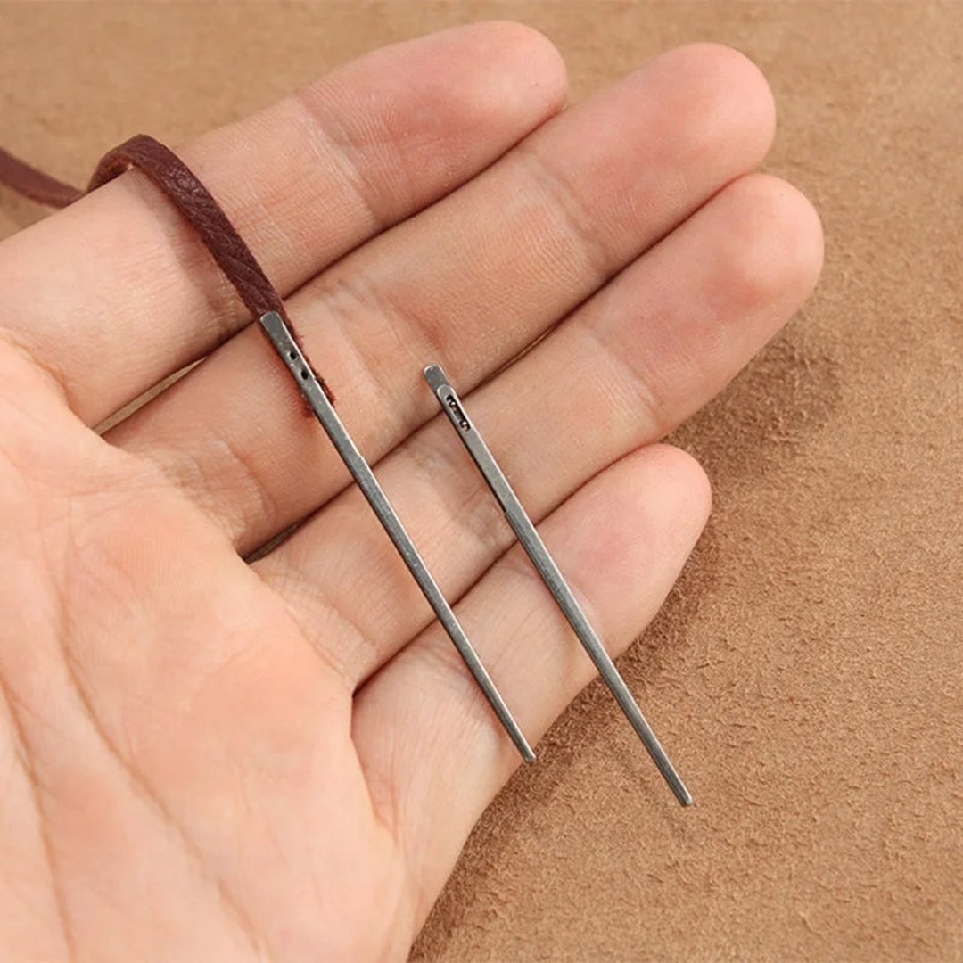 Leather Rope Needle, 2pcs, Steel, Sewing Craft Tool, Double Hole ...