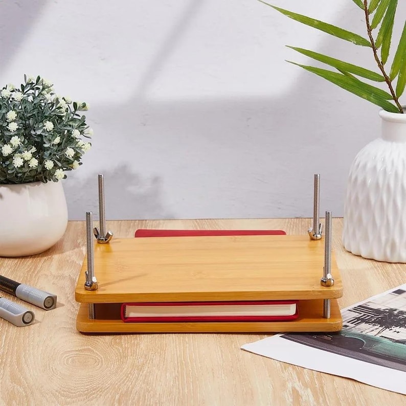 Bookbinding Press, Bamboo, Manual Two-layer Book Presser, Stable Paper ...