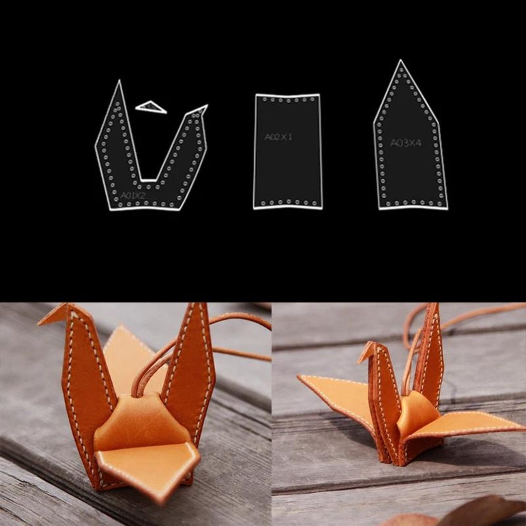 Crane Design Leather Craft Template, Durable Acrylic Stencil, DIY ...