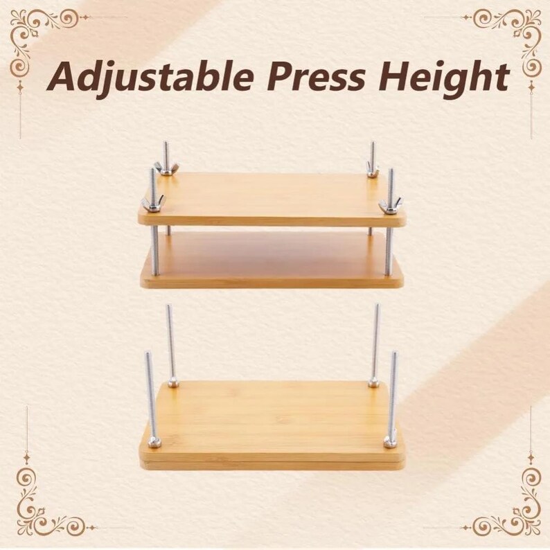 Bookbinding Press, Bamboo, Manual Two-layer Book Presser, Stable Paper ...
