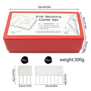 Knit Blockers Set, 20 Pcs Stainless Steel Knitting Knit Blocking Combs ...