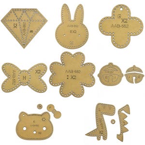 Leather Keychain Template, Kraft Paper Pattern, Various Styles, DIY ...