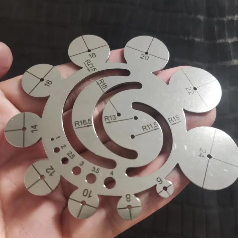 Corner Cutting Ruler, Metal, DIY Round Leather Cutting Tool ...