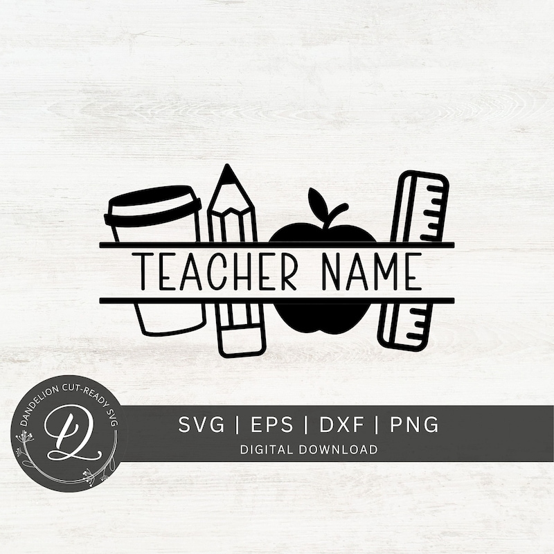 Teacher With Name Svg - Etsy